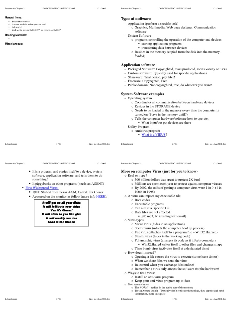 Type of Software: What Is A VIRUS | PDF | Computer Virus | Graphical User Interfaces