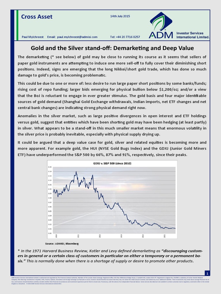 The Gold and Silver Stand-Off | PDF | Derivative (Finance) | Investor