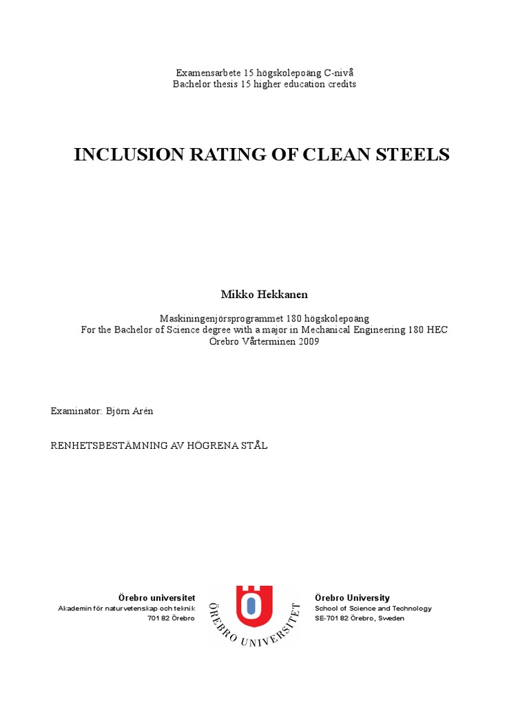 Inclusion Rating of Clean Steels | PDF | Fatigue (Material) | Strength ...