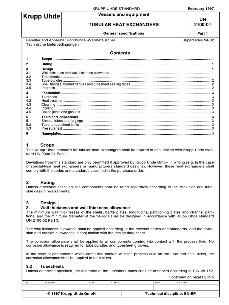 Tubular Heat Exchanger | PDF | Heat Exchanger | Sheet Metal