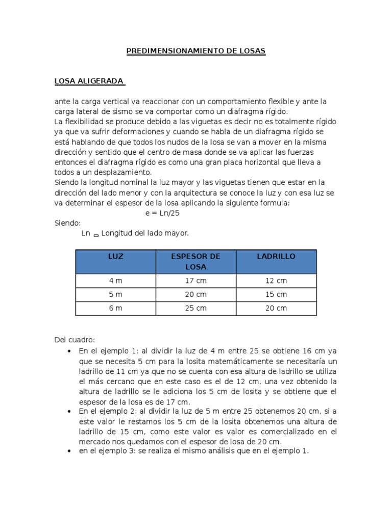 Predimensionamiento de Losas | PDF | Poliestireno | Ligero