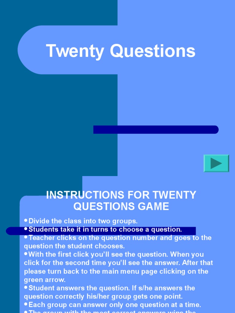 20 Questions Game | PDF