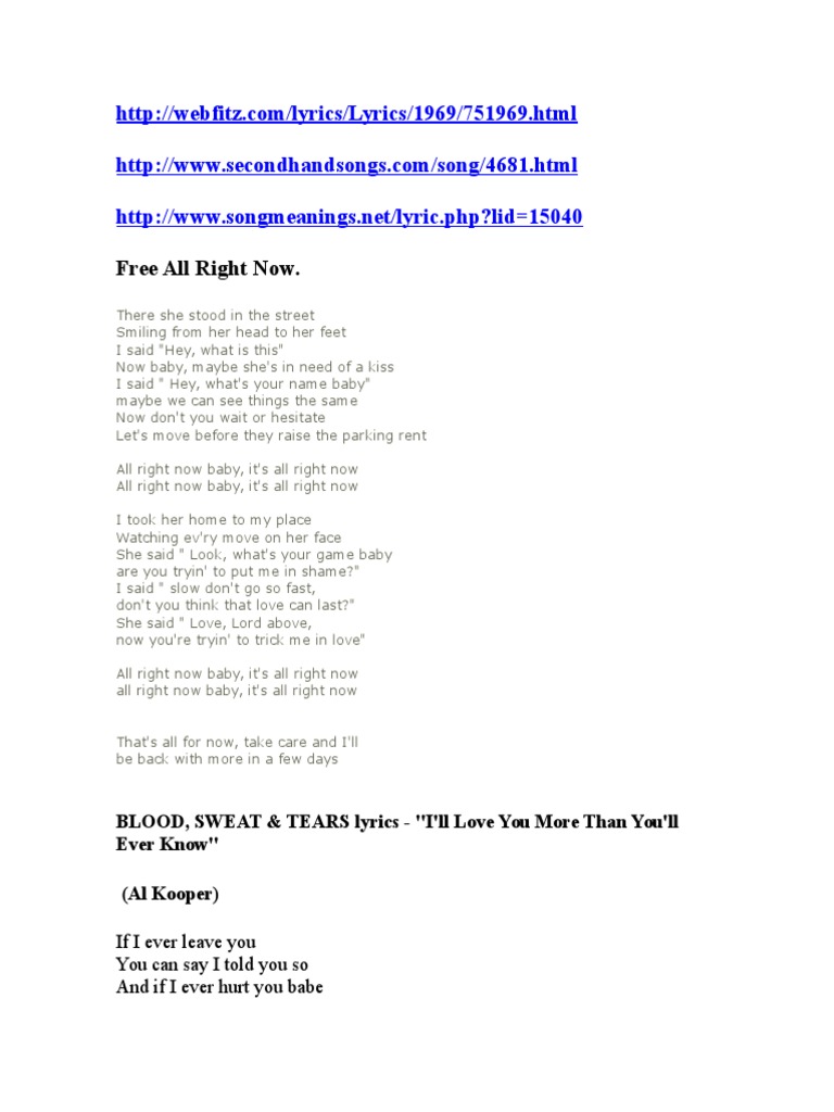 Classic Rock Lyrics II | PDF | Nature