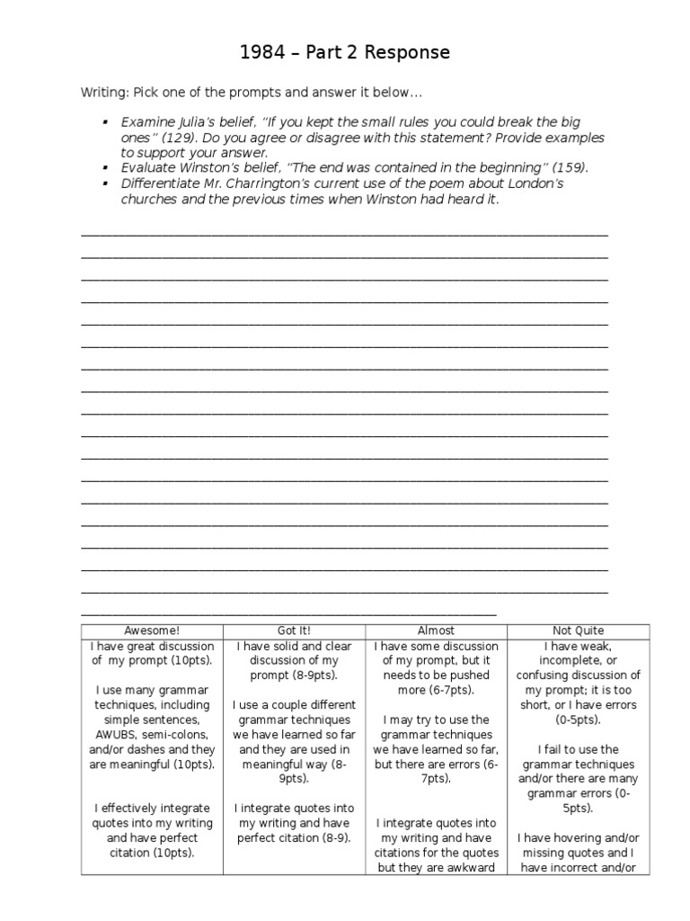 1984 - Part 2 Response | PDF | Philosophy