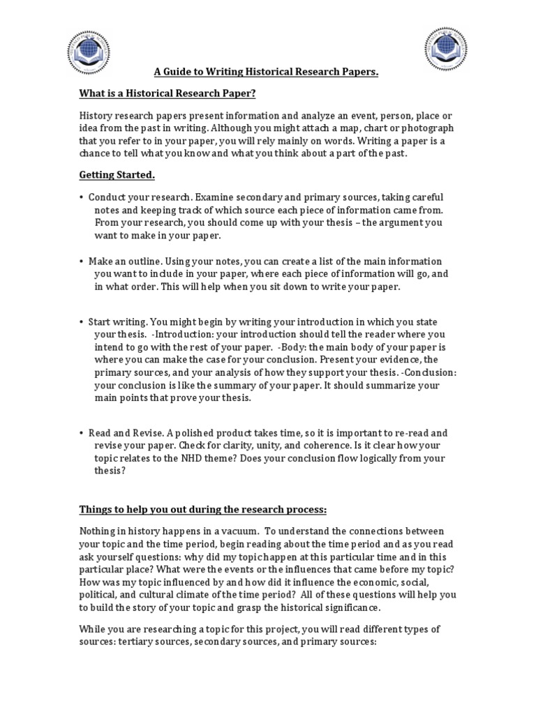 A Guide To Writing Historical Research Papers | PDF | Note (Typography ...