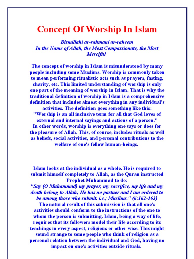Understanding Worship in Islam | PDF | Worship | Muhammad
