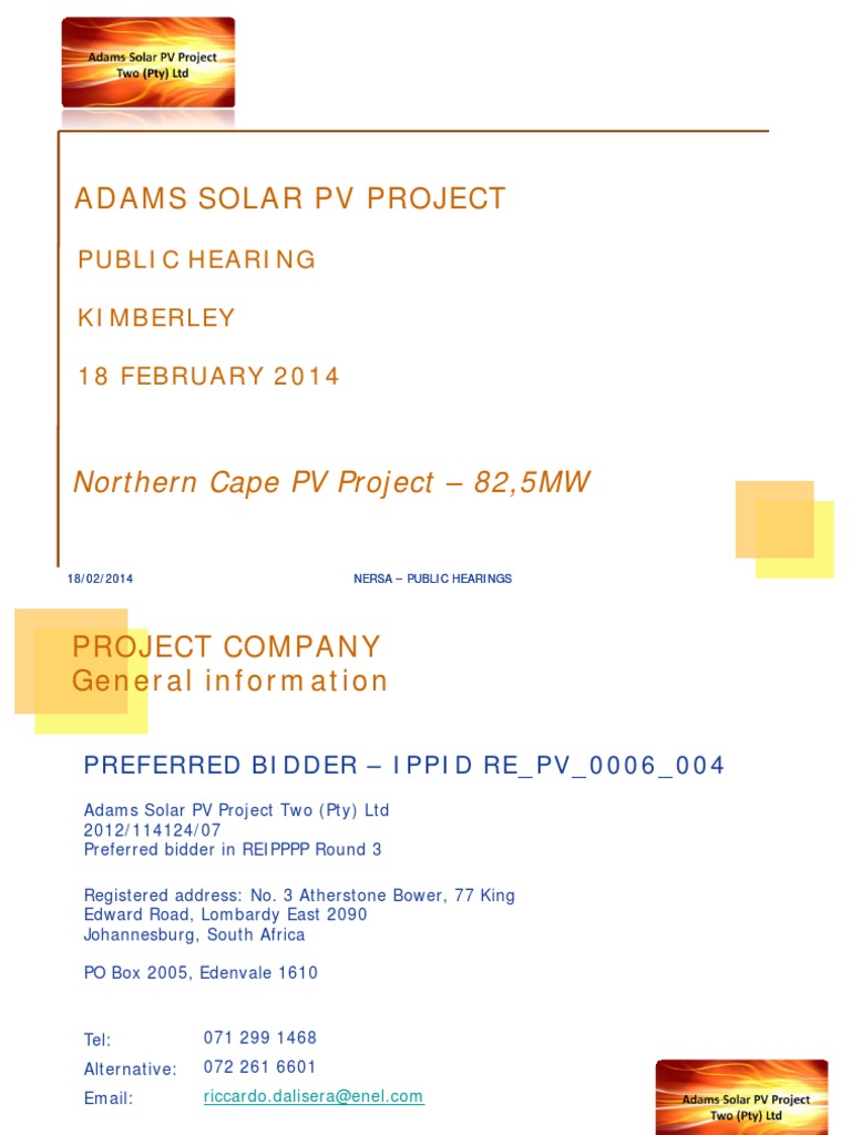 Adams Solar PV Project | PDF | Photovoltaics | Supply Chain