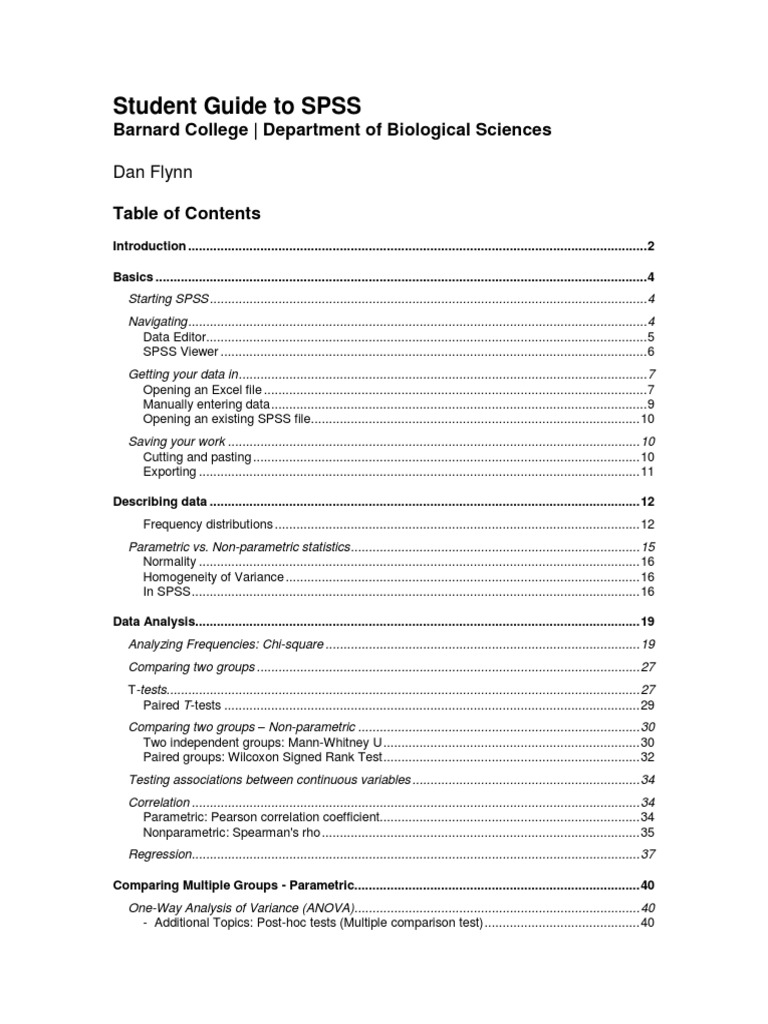 Student User Guide For Spss | PDF | Student's T Test | Statistical ...