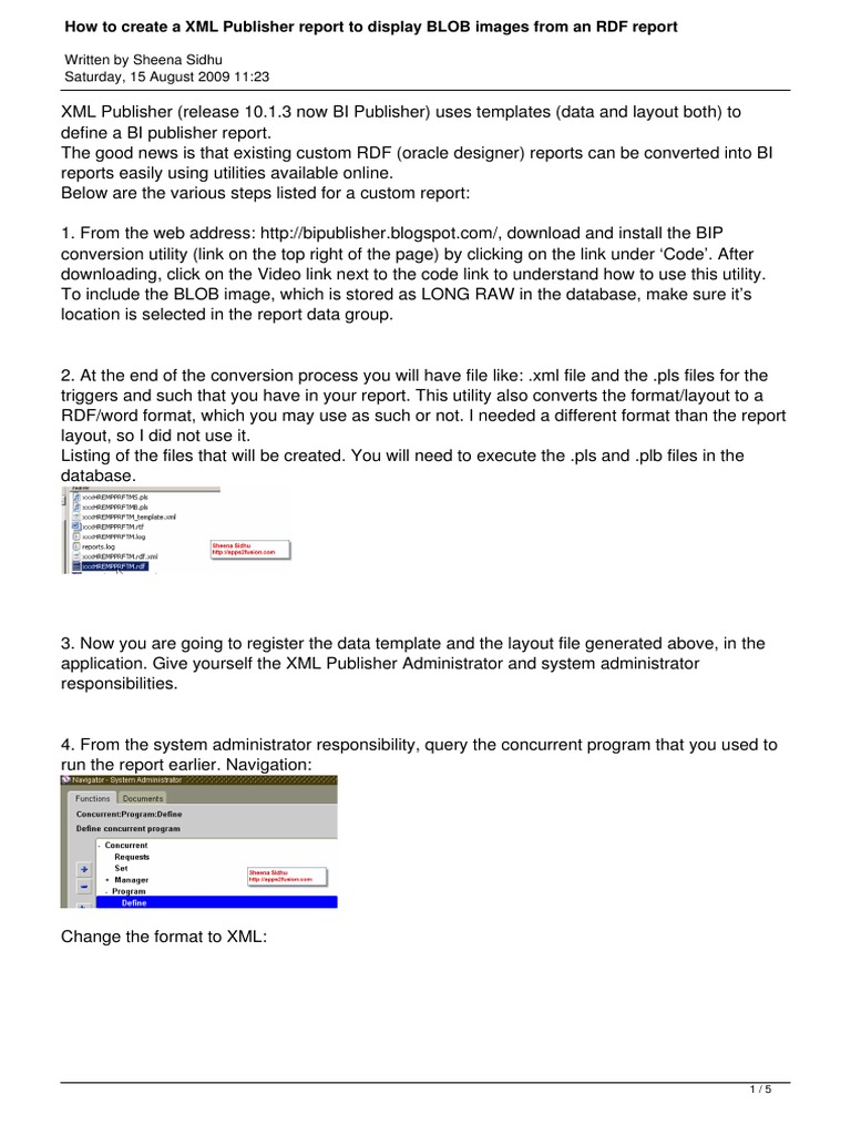 Create XML Publisher Reports with BLOBs | PDF | Data | Information ...