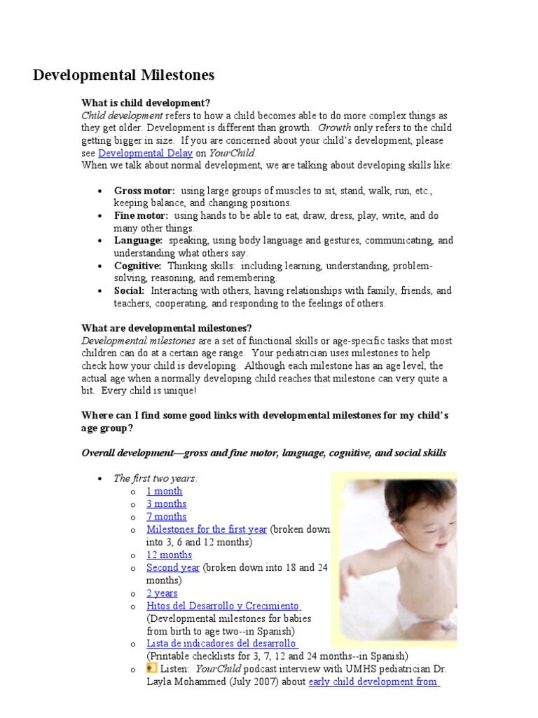 Developmental Milestones | PDF | Child Development | Relationships