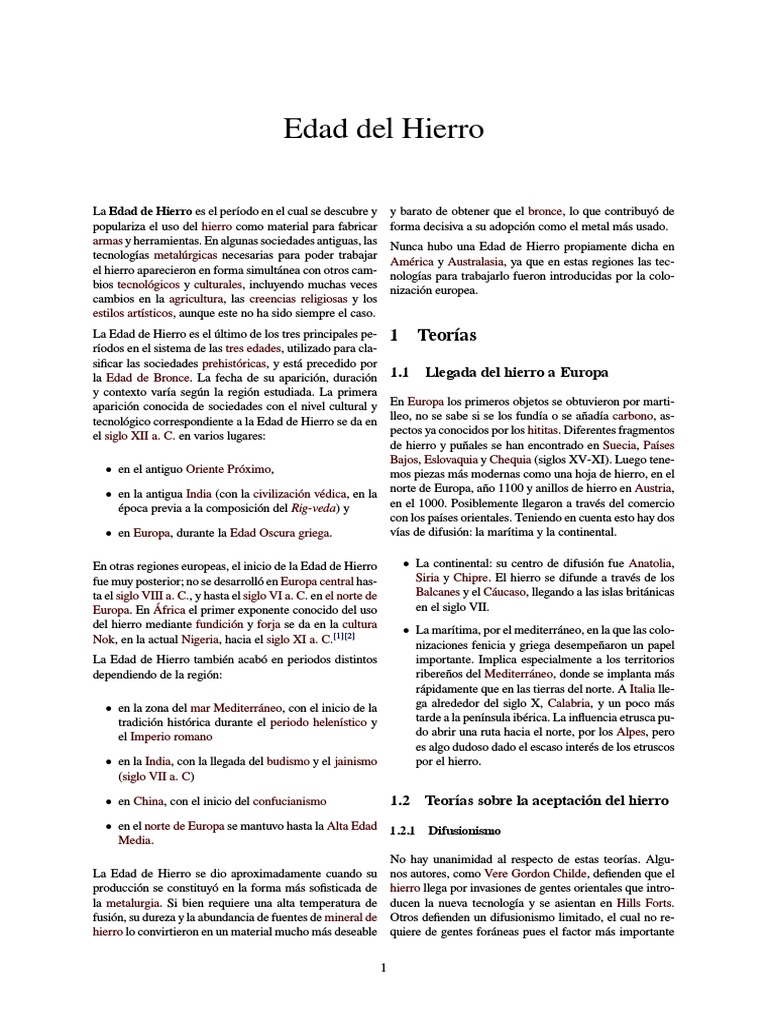 Edad Del Hierro | PDF | Edad de Hierro | Edad de Bronce