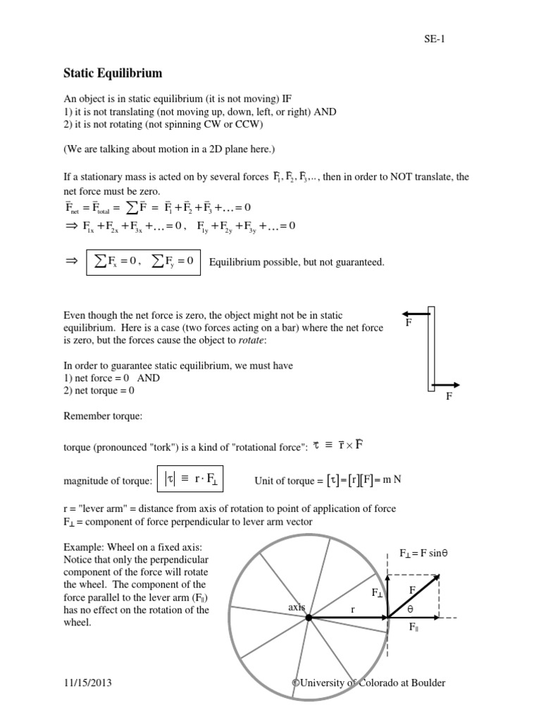 Chapter 12 Static Equilibrium | PDF | Torque | Rotation Around A Fixed Axis
