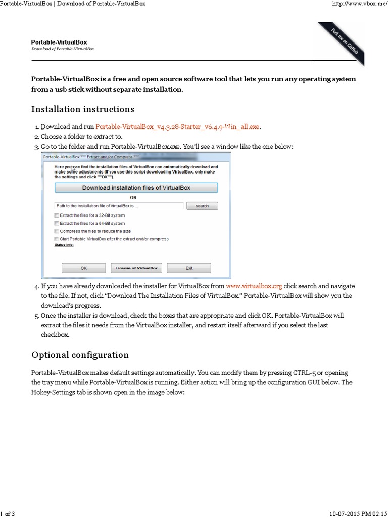 Portable-VirtualBox USB OS Guide | PDF | Installation (Computer ...