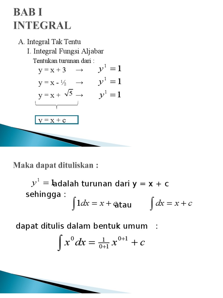 Integral Fungsi Aljabar dan Trigonometri | PDF