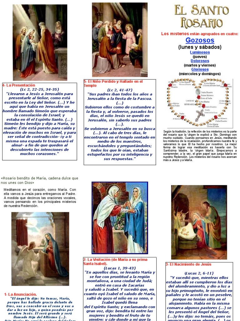 Misterios Gozosos del Rosario | PDF | María, madre de Jesús | Jesús