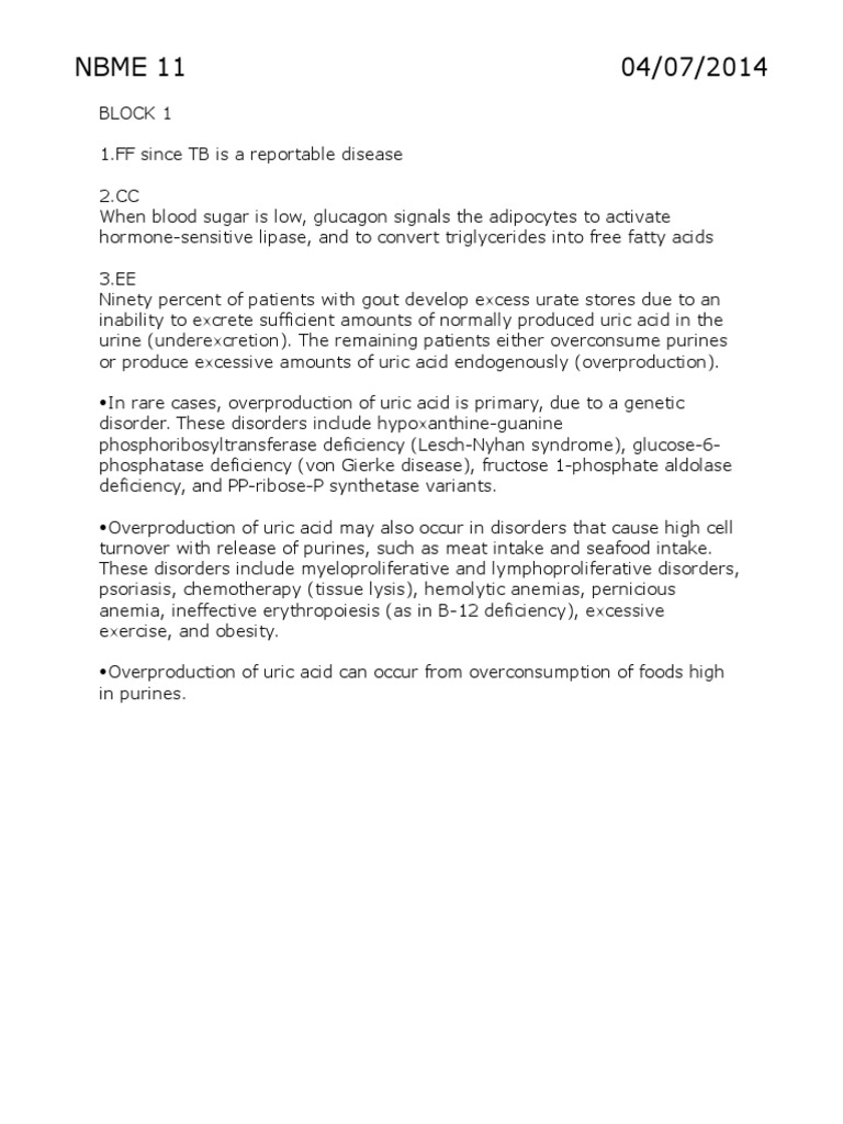 NBME 11 Answers To All Sections | PDF | Systemic Lupus Erythematosus ...