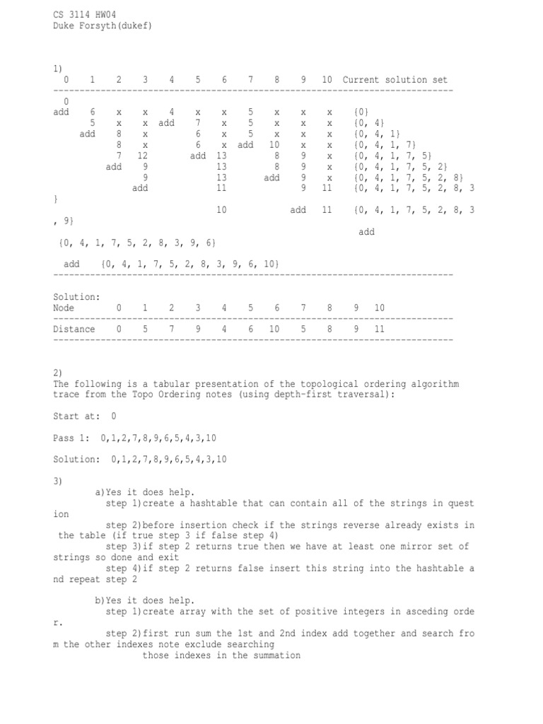 CS 3114 Homework Analysis | PDF | String (Computer Science) | Summation