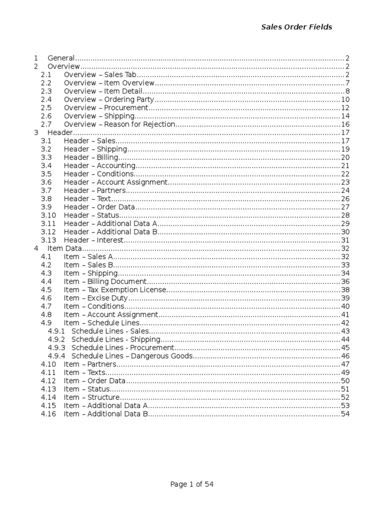 SAP SD Sales Order Fields | PDF | Invoice | Payments