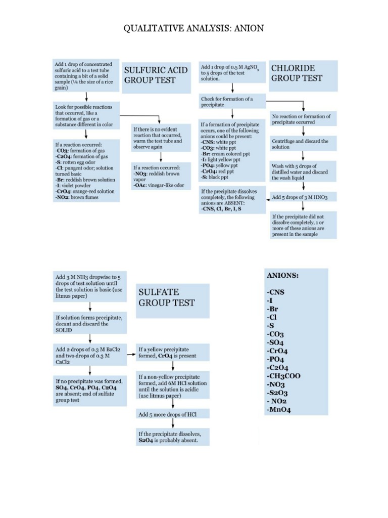 Anions Flowchart | PDF