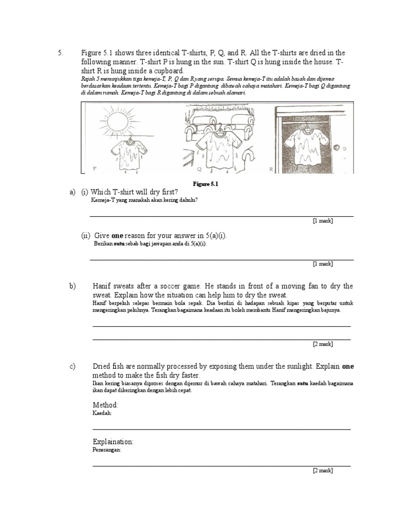 Exercise Chapter 5 Science Form 2: Evaporation | PDF | Atmospheric ...