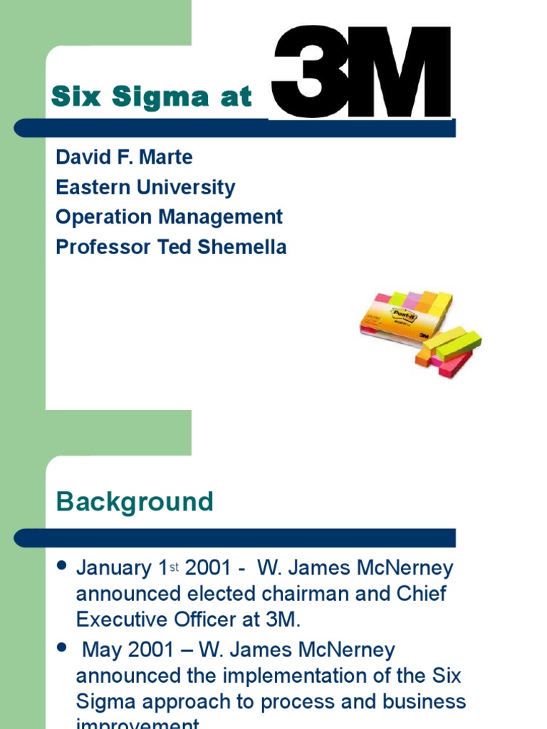 Six Sigma at 3M | Six Sigma | Technology