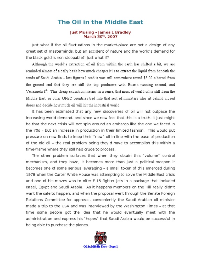 2007 The Oil in The Middle East | PDF | Opec | Barrel (Unit)