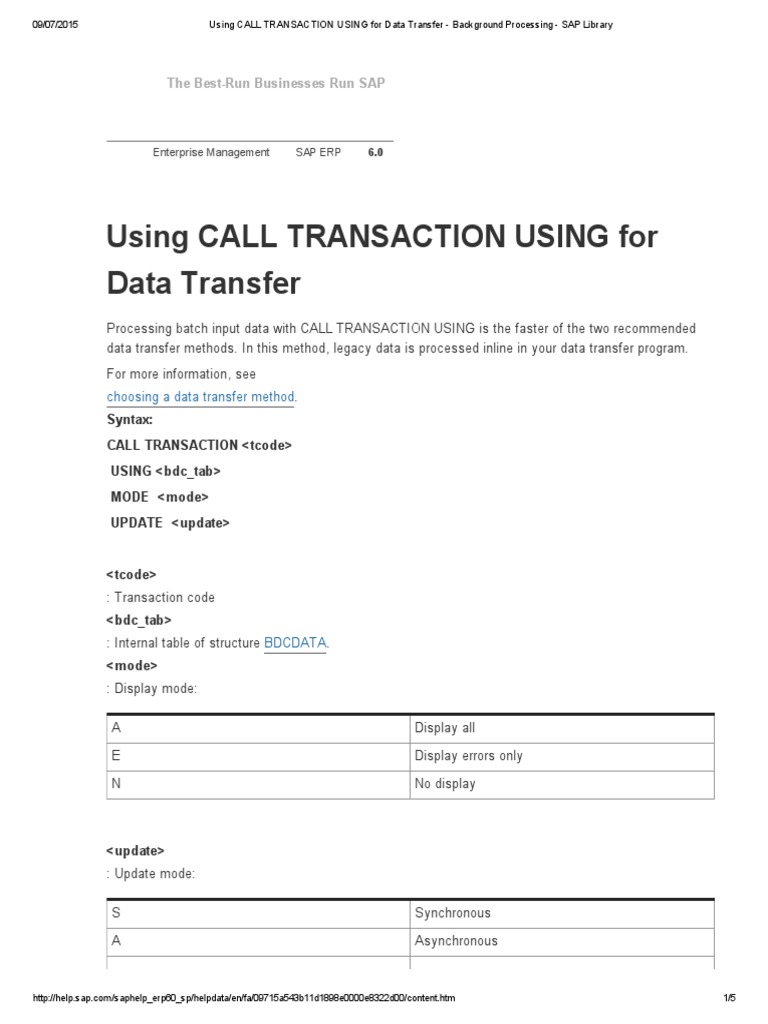 Using CALL TRANSACTION USING For Data Transfer - Background Processing ...