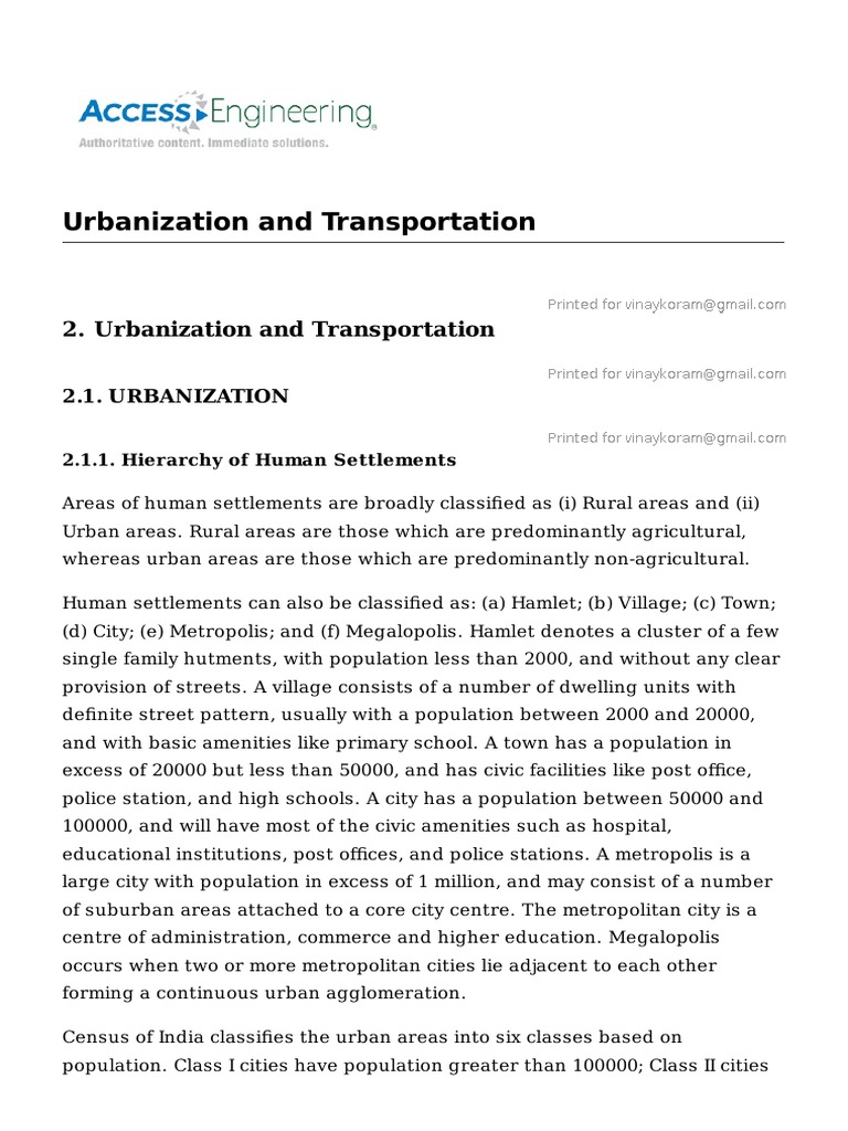 Urbanization and Transportation | PDF | Slum | Transport