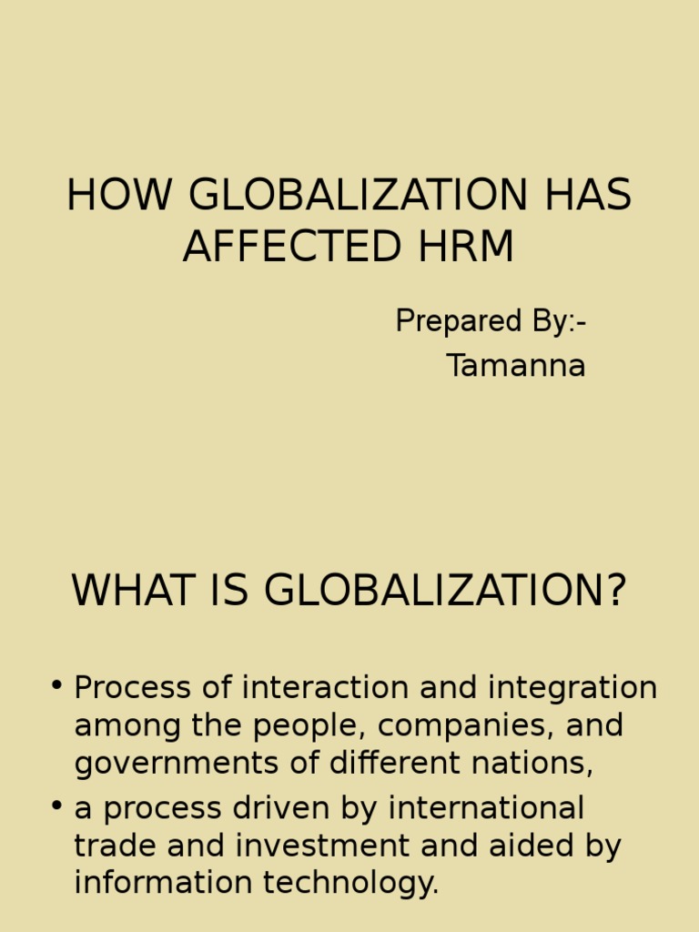 Impact of Globalization on HRM Practices | PDF | Career & Growth | Business