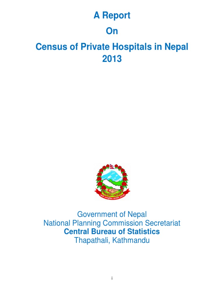 A Report On Census of Private Hospitals in Nepal 20131 | PDF | Census ...