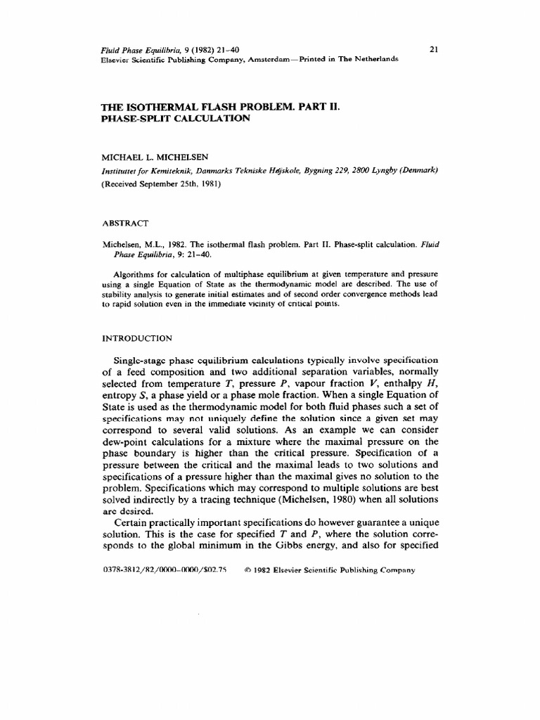 The Isothermal Flash Problem Part 1 Stability M.Michelsen | PDF ...