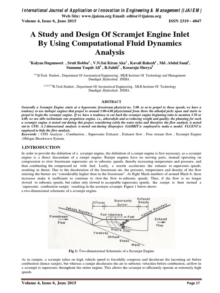 Scramjet Engine Design Using CFD Analysis | PDF | Jet Engine | Viscosity