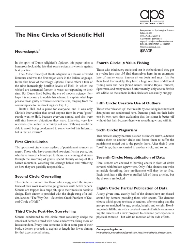 The Nine Circles of Scientific Hell | PDF | Inferno (Dante) | Hell