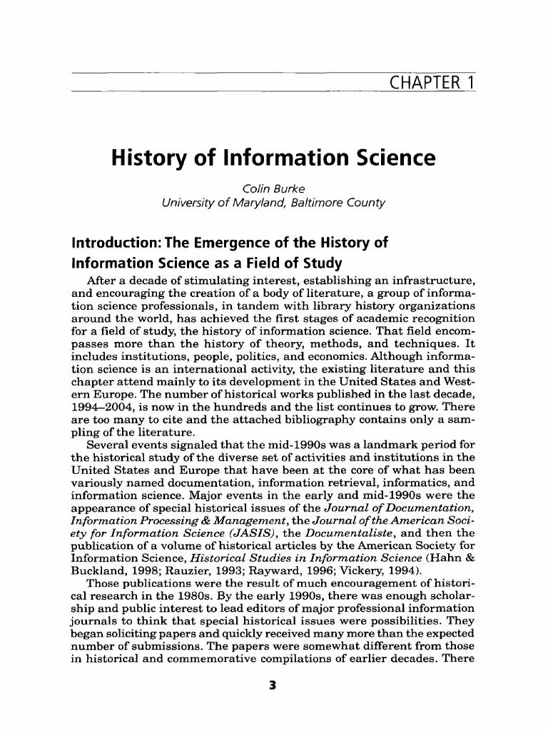 History of Information Science | PDF | Information Science | Science