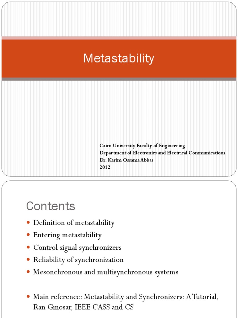 1 Metastability | PDF | Electronic Design | Digital Electronics