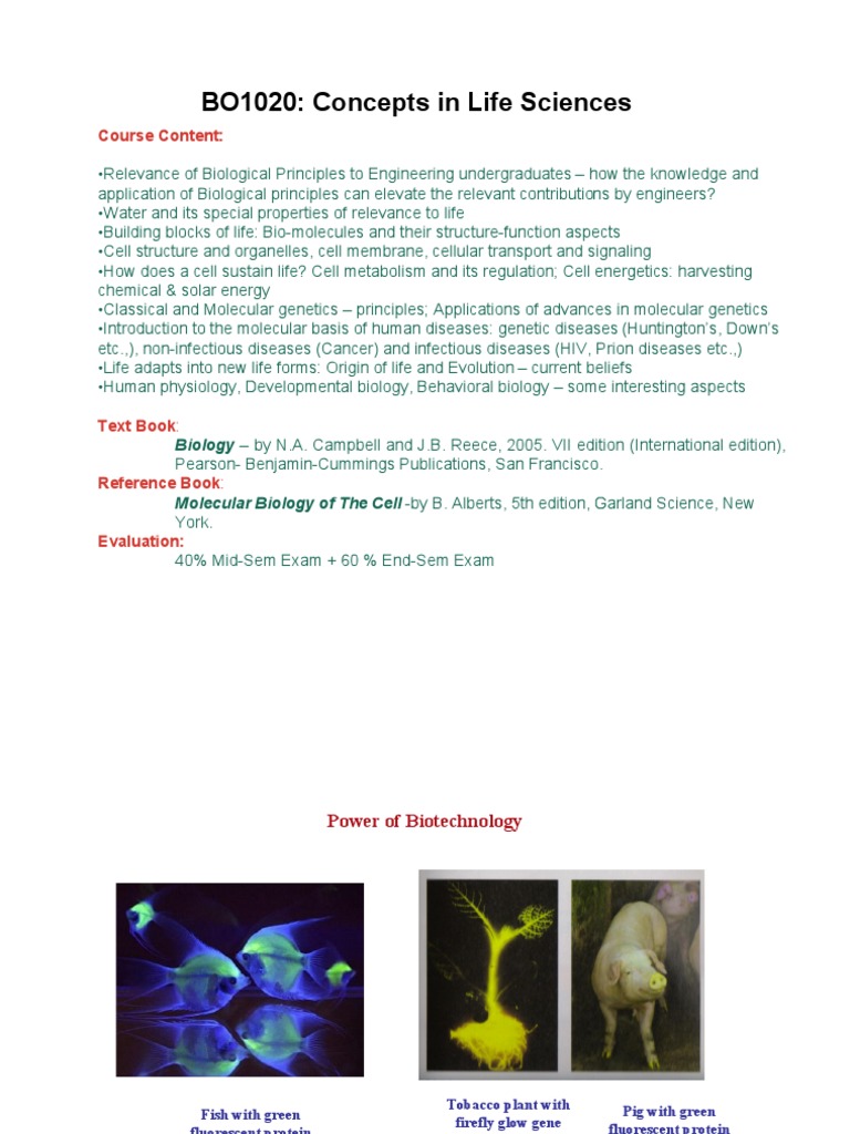 Introduction To Life Sciences | PDF | Properties Of Water | Chloride