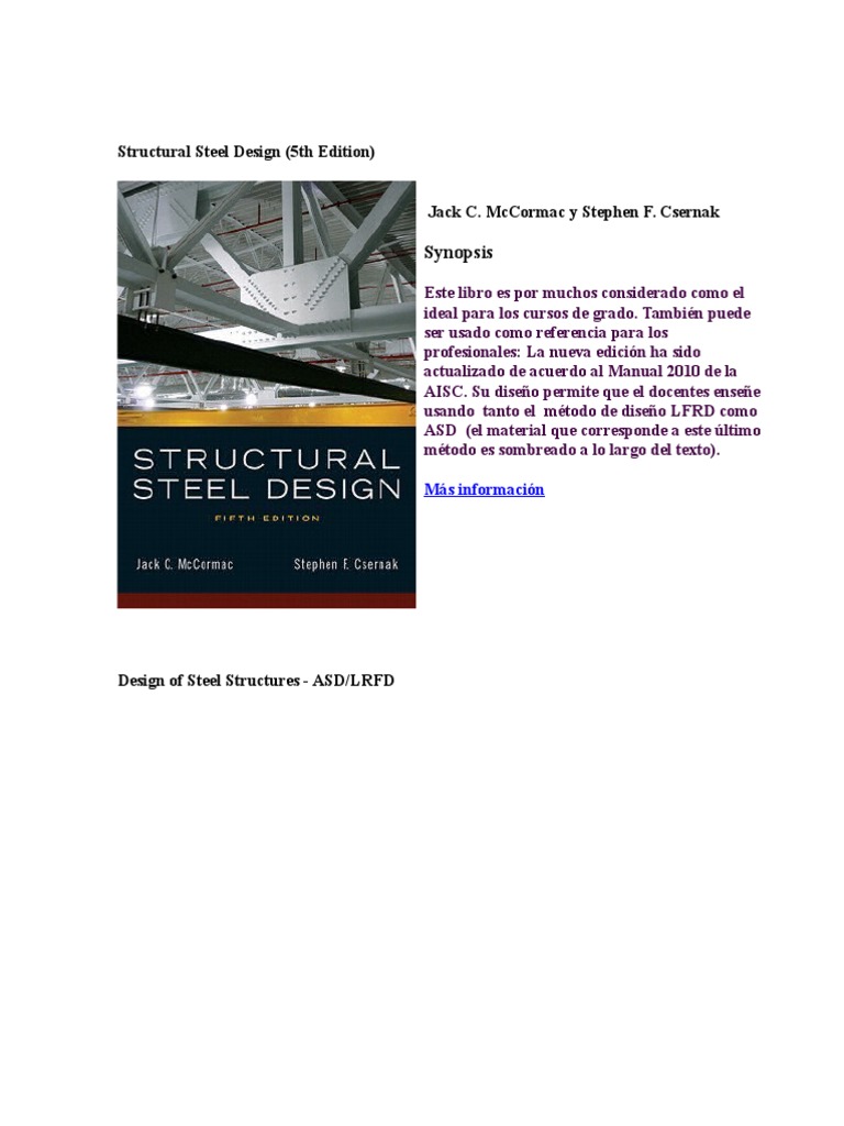 Libros de Estructuras Metalicas | Download Free PDF | Design | Steel