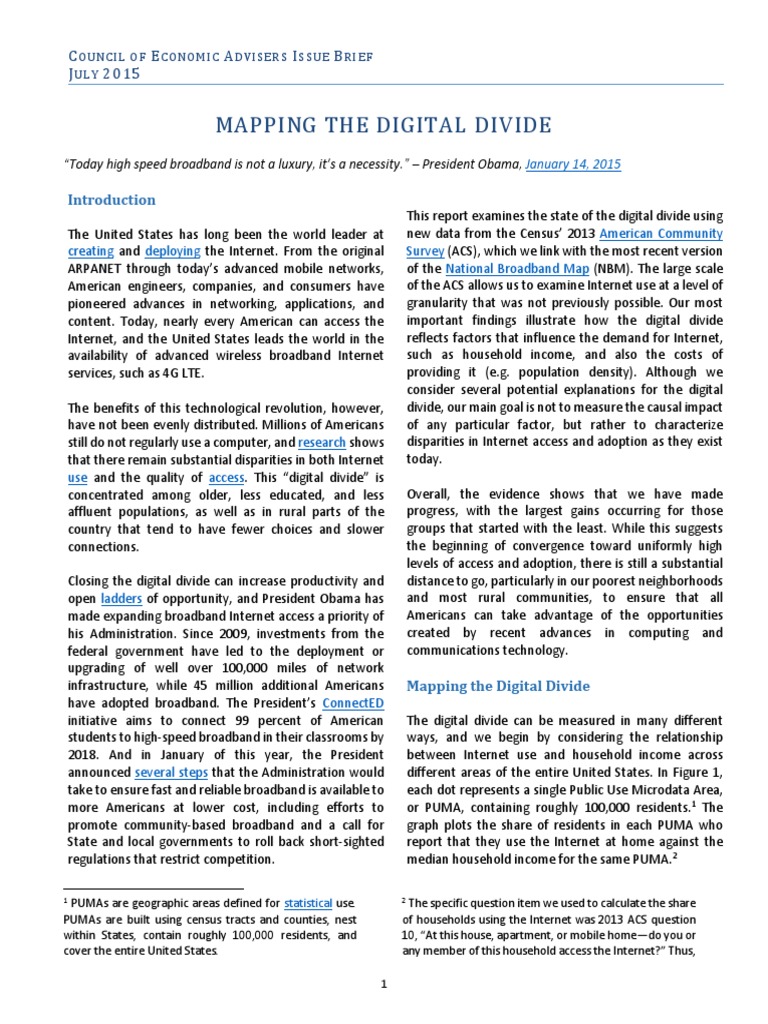 Mapping The Digital Divide | Download Free PDF | Household Income In ...