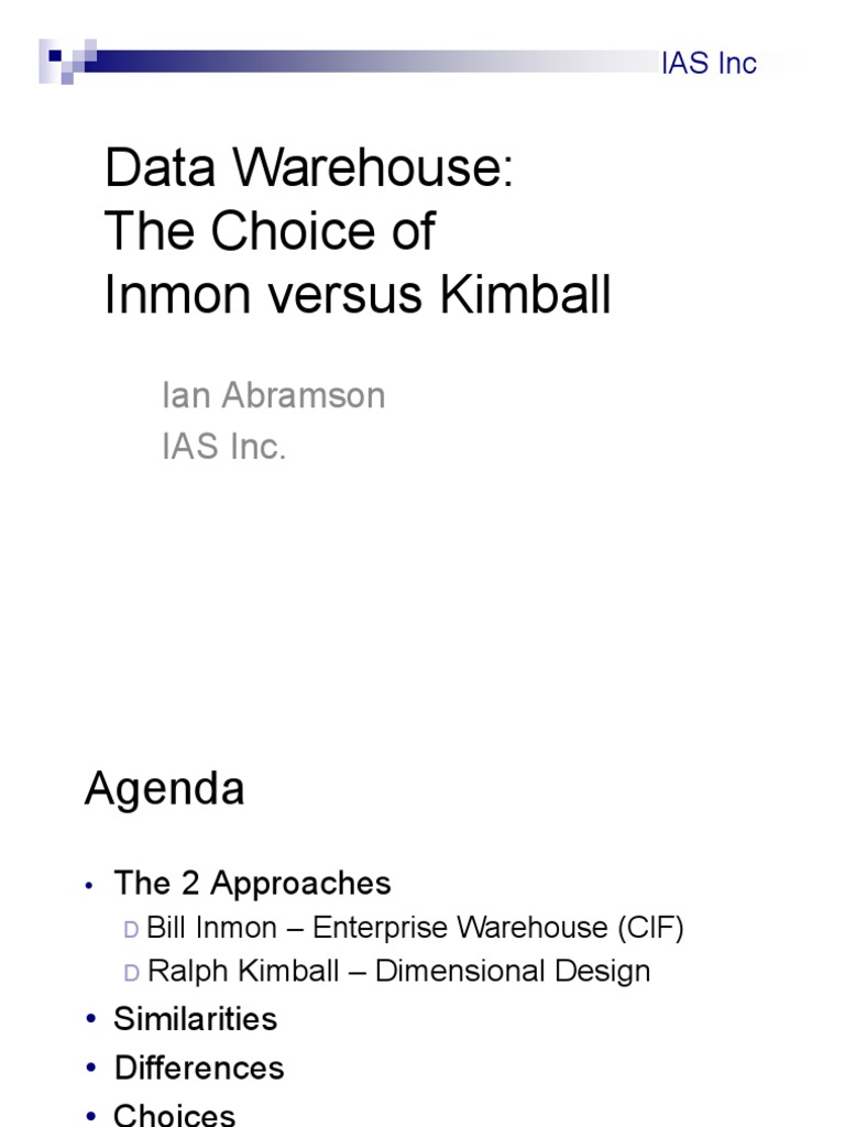 Inmon vs Kimball 1 | Data Warehouse | Technology
