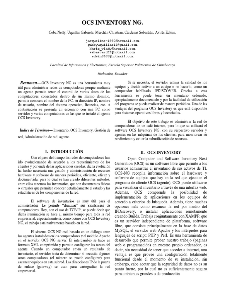 5.-Ocs-Inventory NC Gu CM SC Ea-2 PDF | PDF | Servidor web | Internet y web