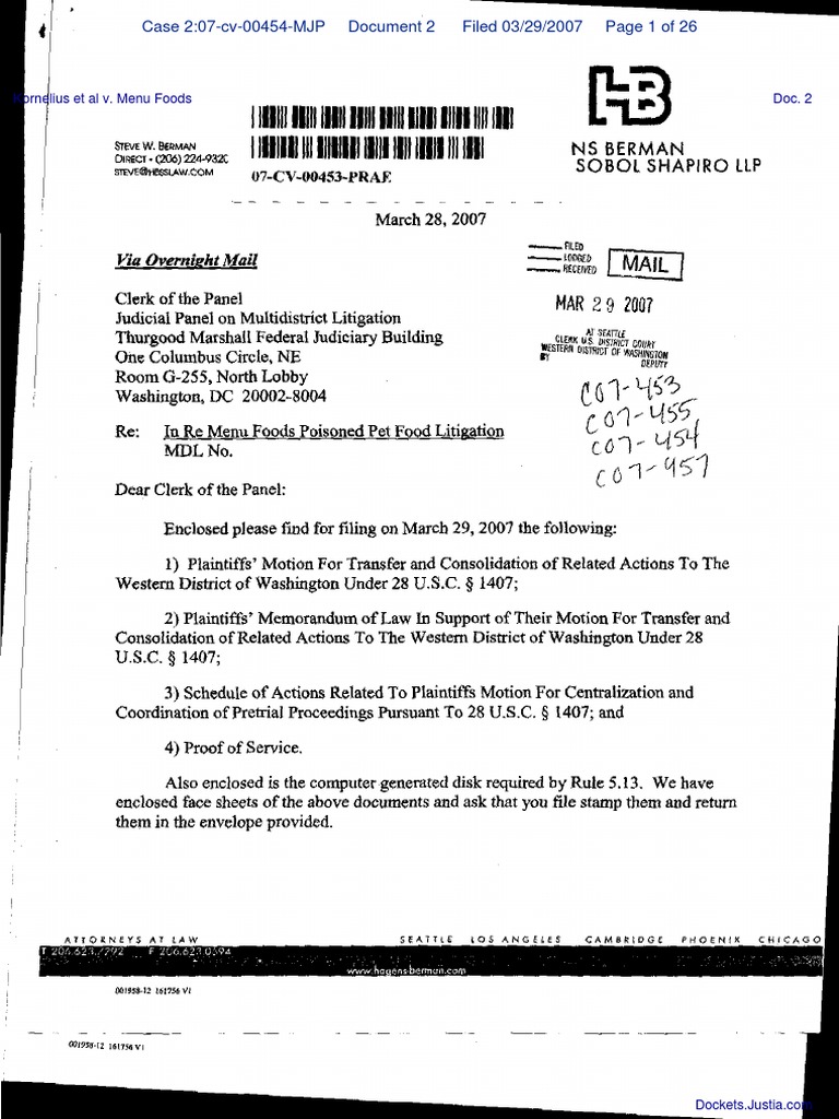 Kornelius v. Menu Foods Case Summary | PDF | Law | Technology & Engineering