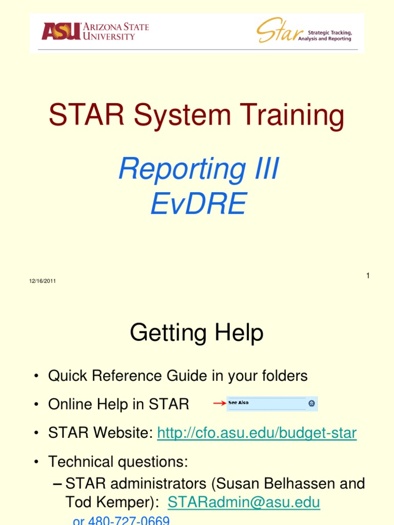 STAR System Training: Reporting III Evdre | Download Free PDF | Microsoft Excel | Digital Technology