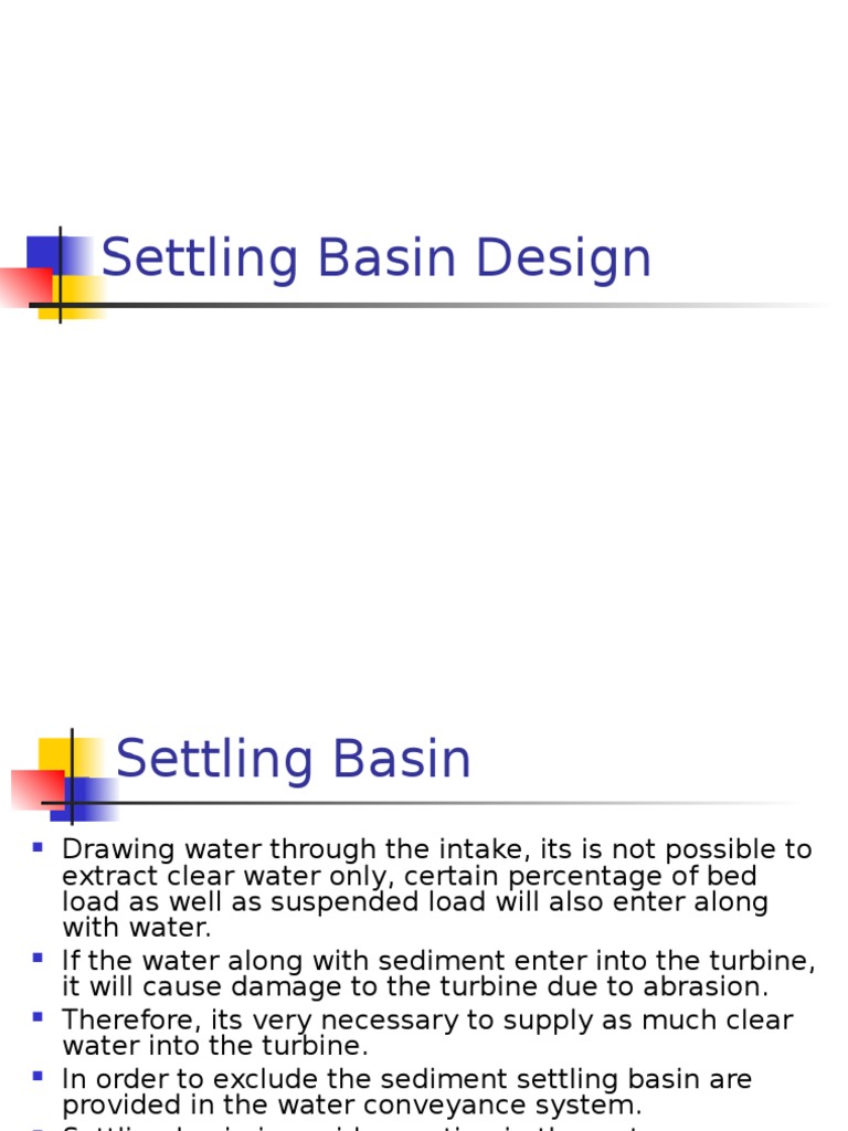 Settling Basin Design | PDF
