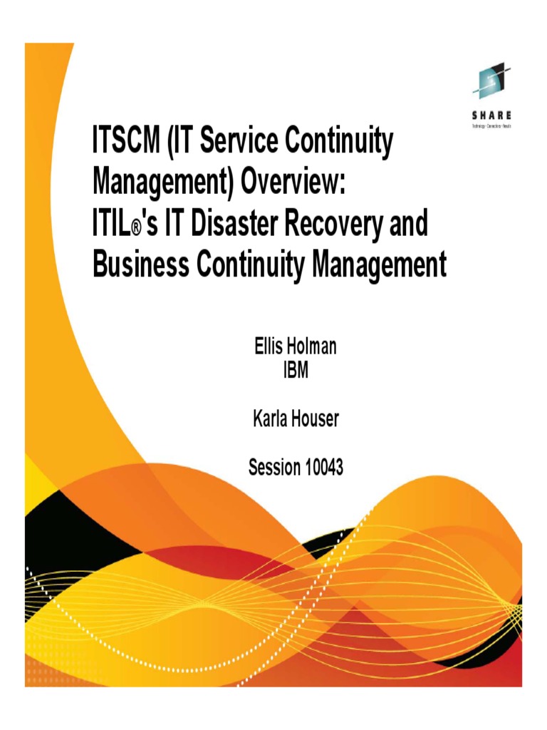 Session 10043 Continuity Management | PDF | Incident Management | Itil