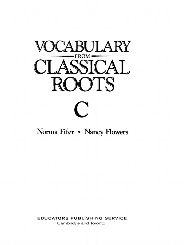 Vocabulary From Classical Roots | PDF