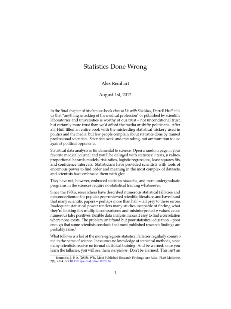 Statistics Done Wrong | PDF | Statistical Power | P Value