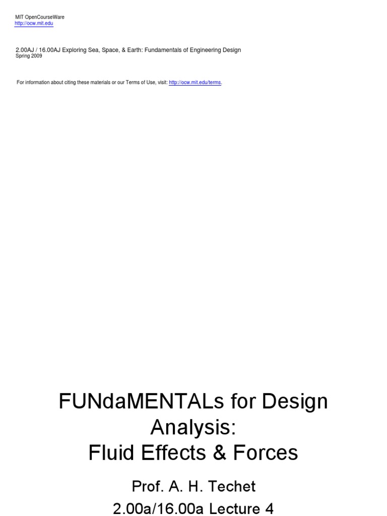 MIT - (Fluids Effects & Forces) | PDF | Buoyancy | Boundary Layer