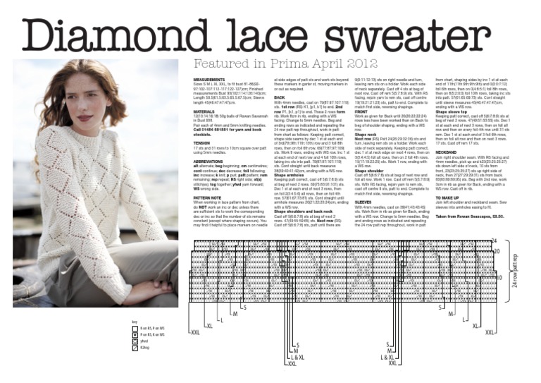 Diamond Lace Sweater: Featured in Prima April 2012 | Download Free PDF ...