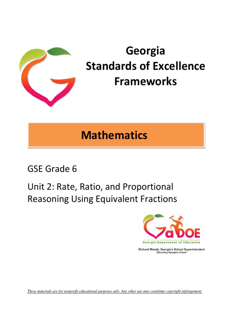 Gse Math Unit 2 | PDF | Ratio | Teaching Mathematics