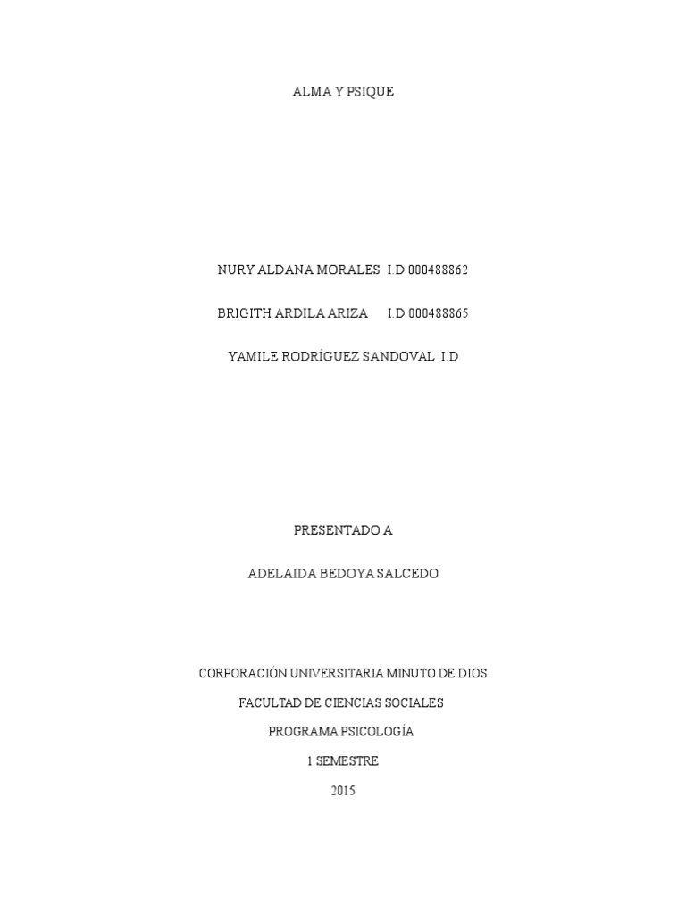 Mapa Conceptual Alma y Psique | PDF
